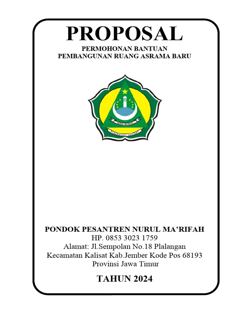 Proposal Ruang Asrama Pesantren | PDF