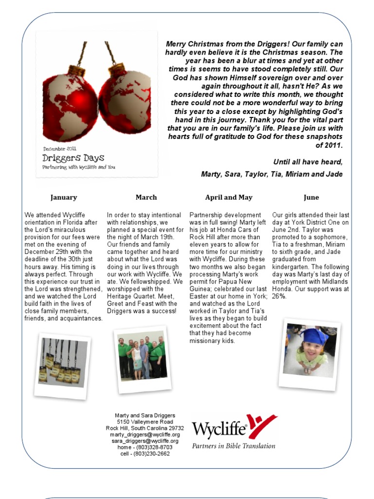 Driggers Family Christmas Update 2011 | PDF | Easter | Religion And Belief