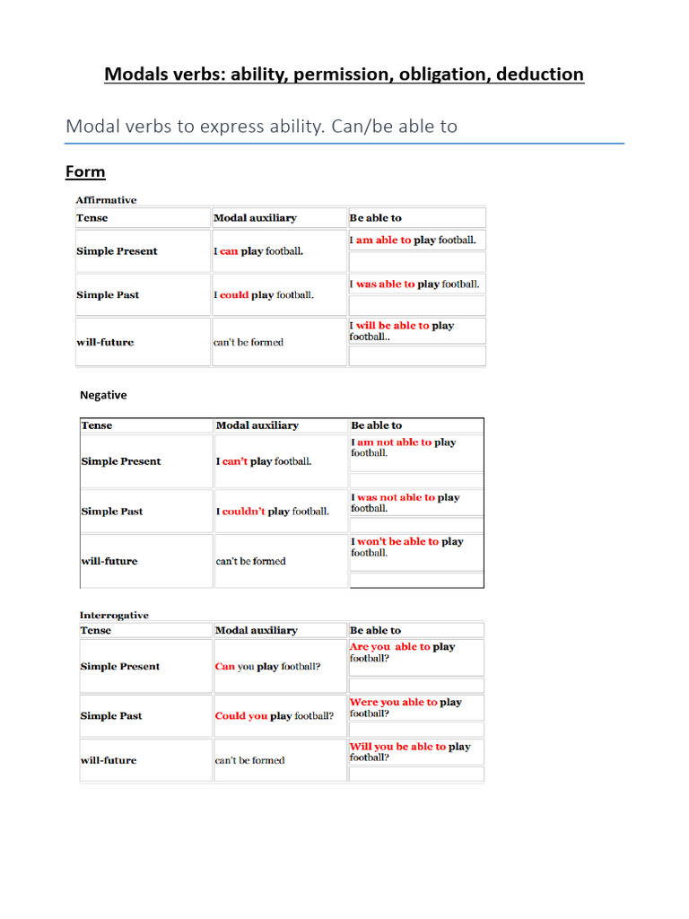 U6_Modals verbs+exercises+key | Download Free PDF | Linguistics | Syntax