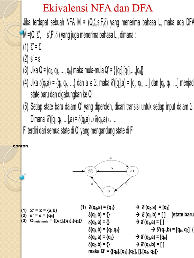 Fsa Lamda Nfa Ke Dfa | PDF