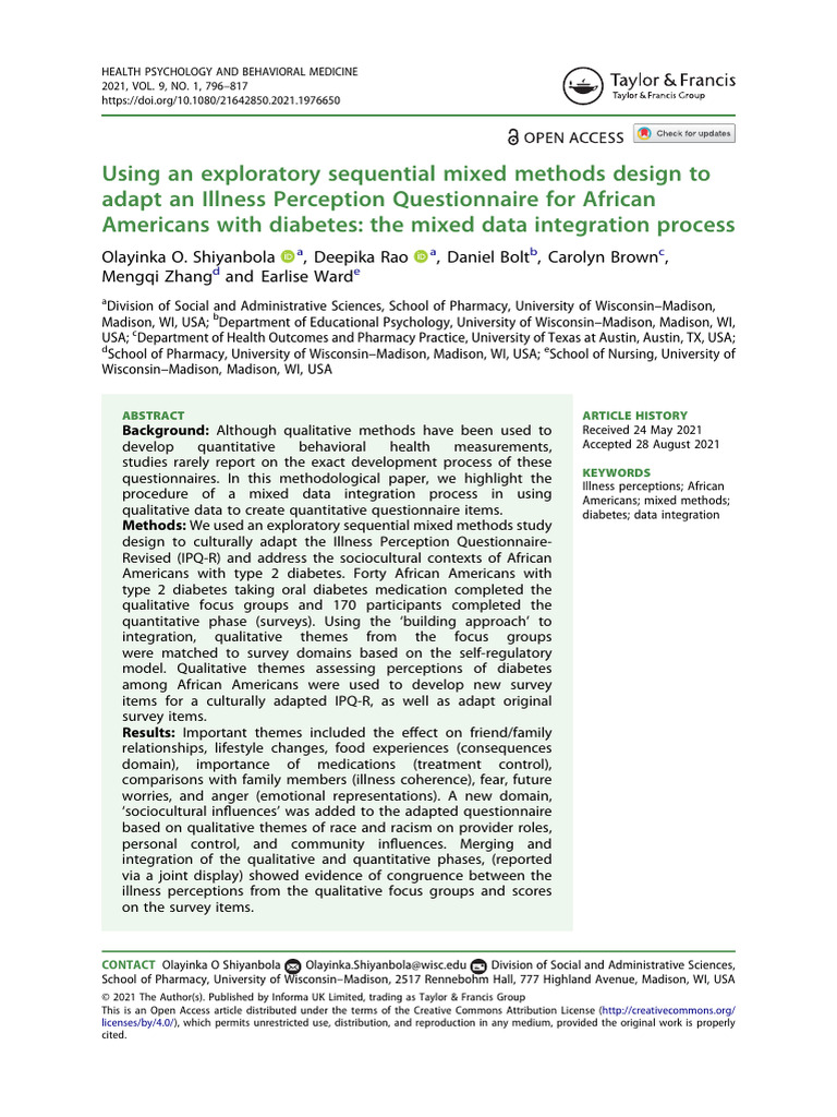 Using An Exploratory Sequential Mixed Methods Design To | PDF | Survey Methodology | Qualitative ...