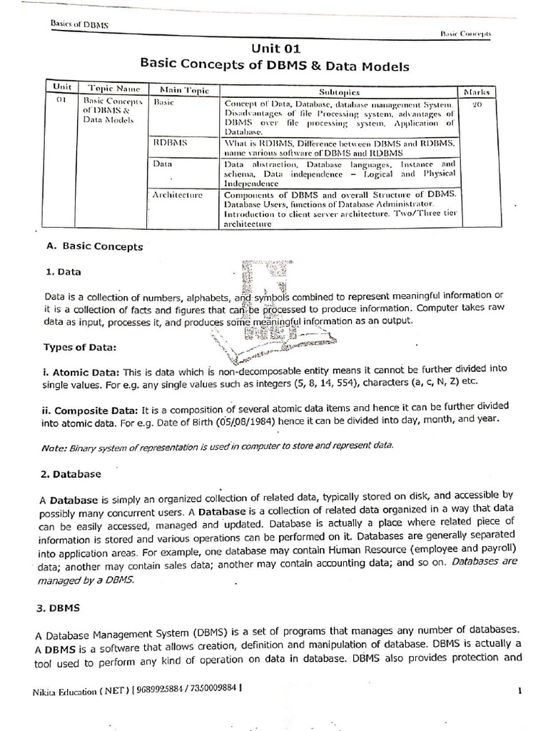 DBMS Notes Compressed | PDF DBMS Notes Compressed | PDF
