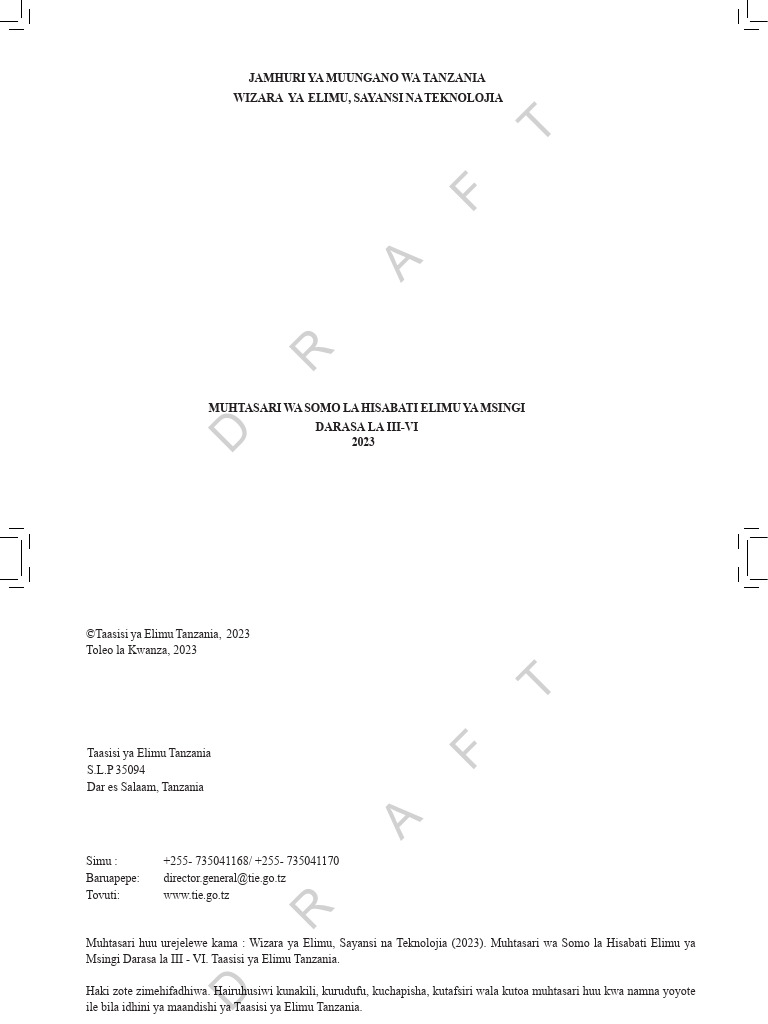 Hisabati Sylabus | PDF