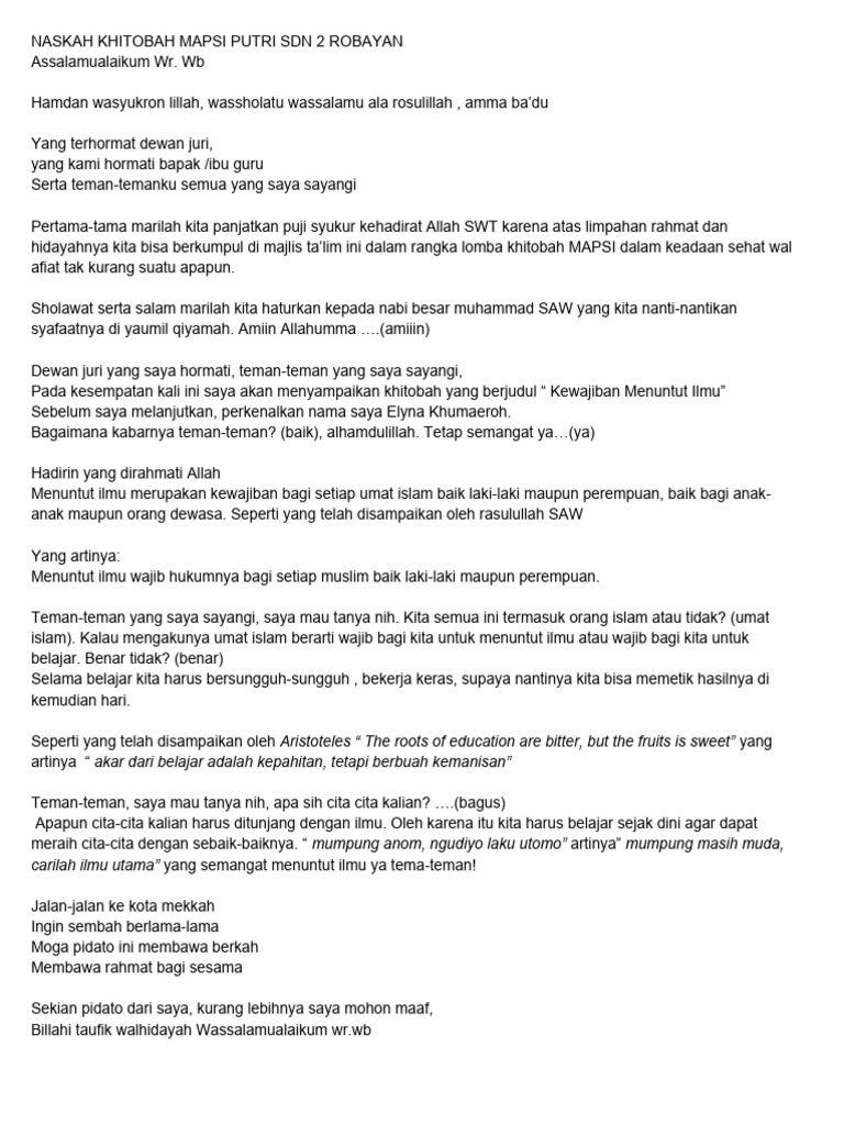 Naskah Khitobah 2022 | PDF | Agama & Spiritualitas