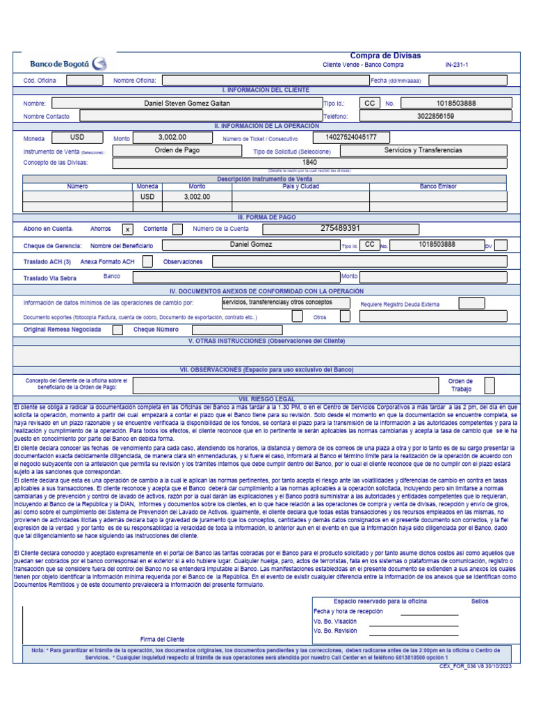 CEX For 036compradedivisas | PDF | Bancos | Inversiones