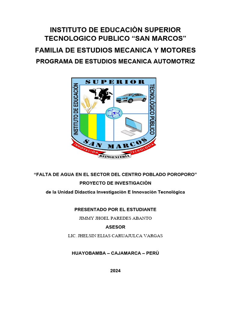 Portada Nolverto | PDF | Agua | Sustentabilidad