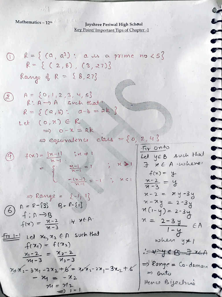 Class 12 Chapter 1 | PDF | Mathematical Concepts | Mathematical Objects