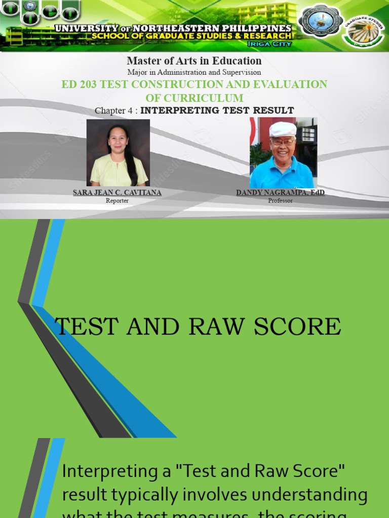 Interpreting Test Result Report in TC | PDF | Standard Score | Mean