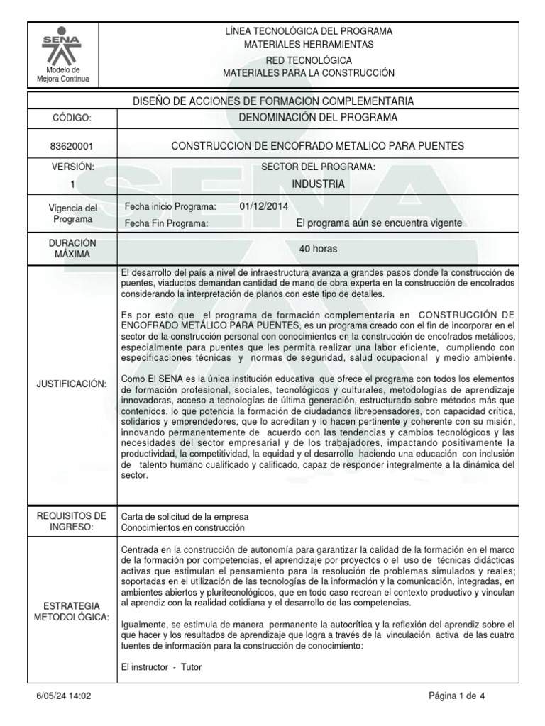 Informe Programa de Formación Complementaria | PDF