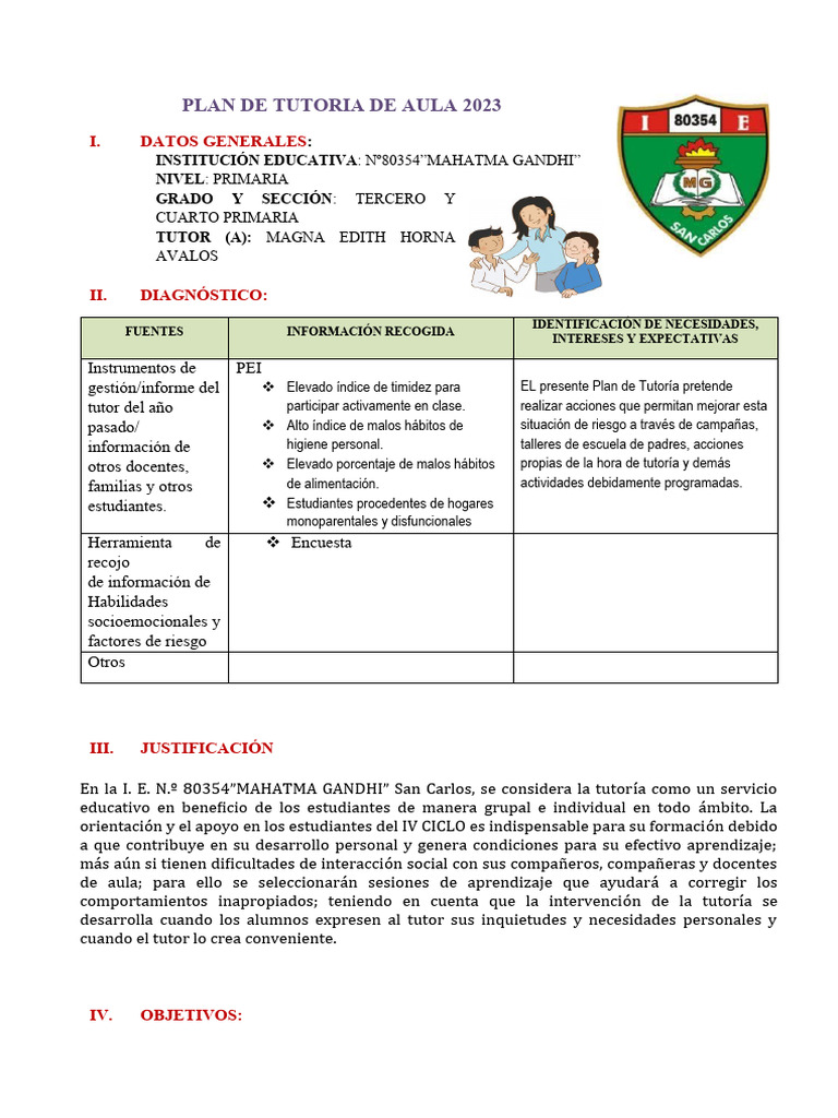 Modelo Plan de TOECE DE AULA (1) EDHIT | PDF | Salón de clases | Enseñando
