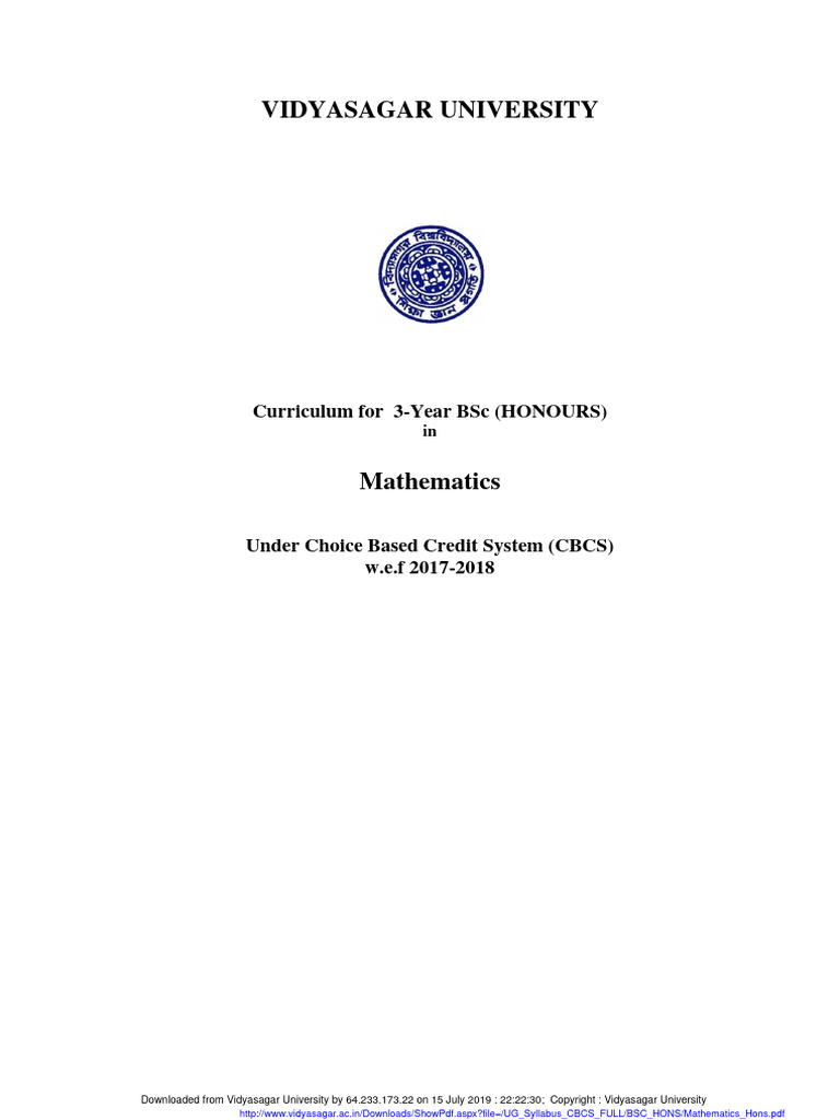 9_Math_UG Syllabus | PDF | Integral | Equations