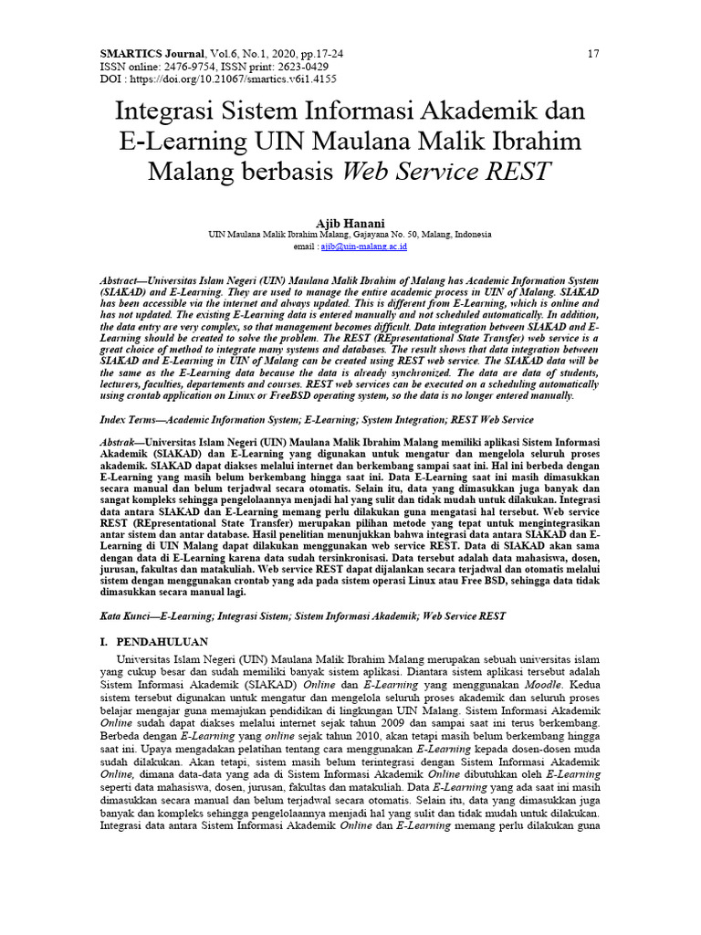 7269 Jurnal Integrasi Siakad Dan Moodle | PDF