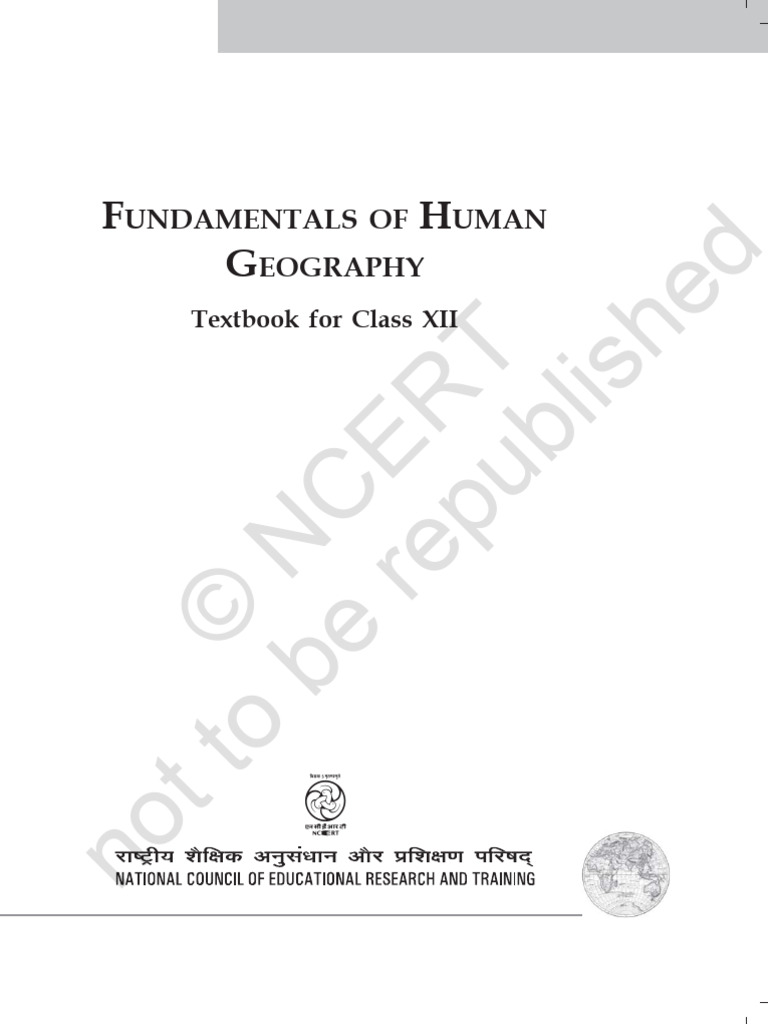 Fundamentals of Human Geography-Class-XII | PDF | Geography | Sociology