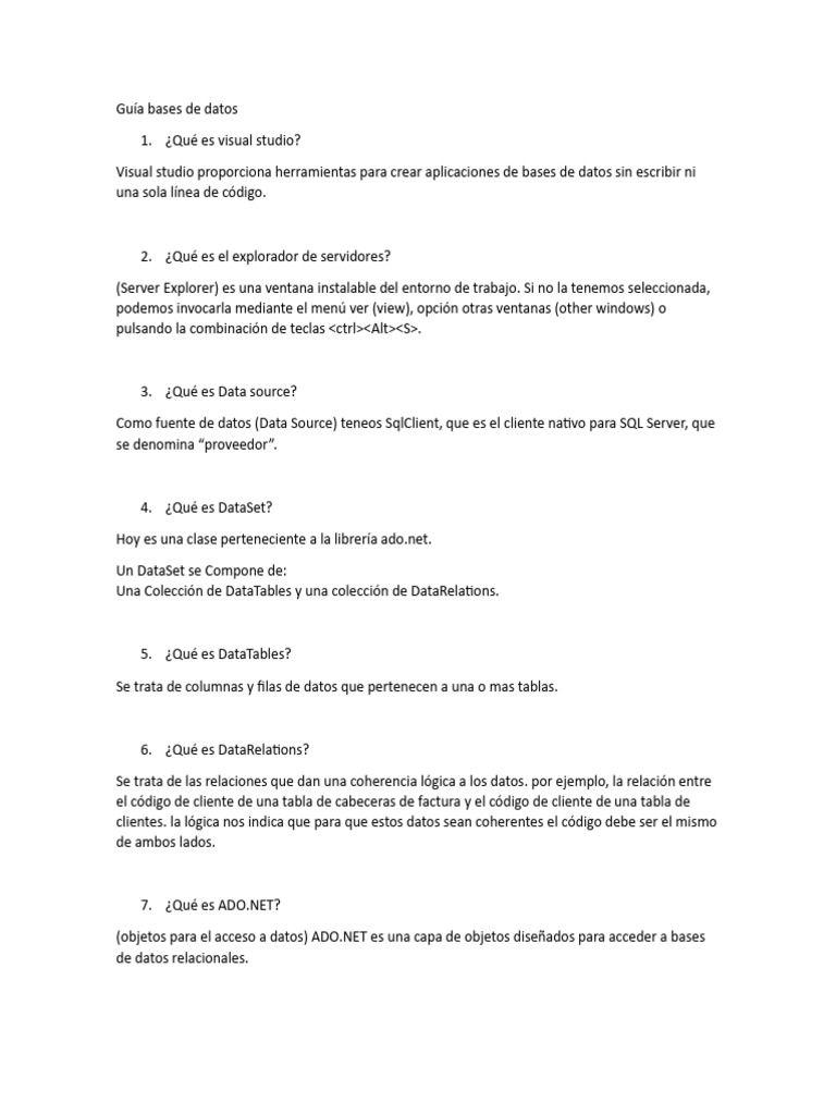 Guía Bases de Datos | PDF | SQL | Objeto (informática)