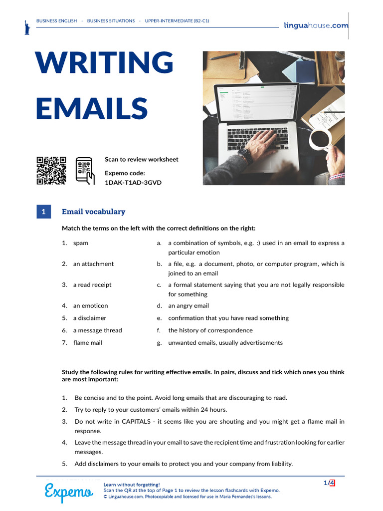 Writing Emails American English Teacher | PDF