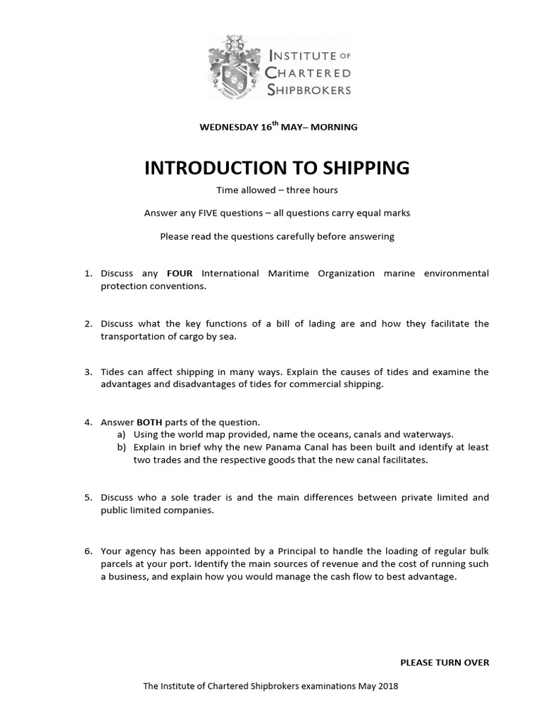 Final Formatted Introduction To Shipping | PDF