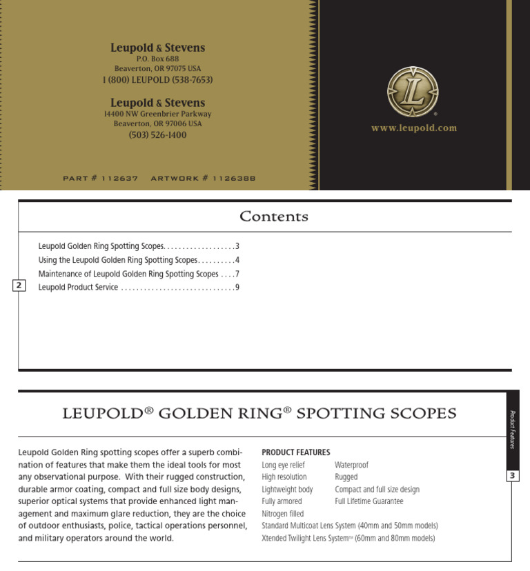 GR Spotting Scopes Manual July2012 | PDF | Telescopic Sight | Optics