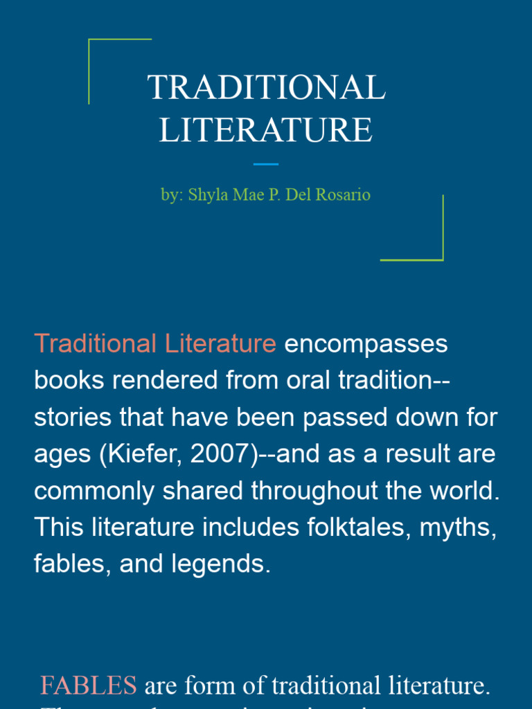 Tradional Literature | PDF | Fable | Brothers Grimm