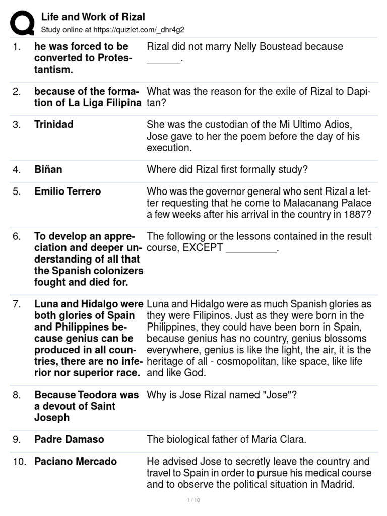 General Education - Life and Work of Rizal | PDF | Philippines–Spain Relations | Philippines