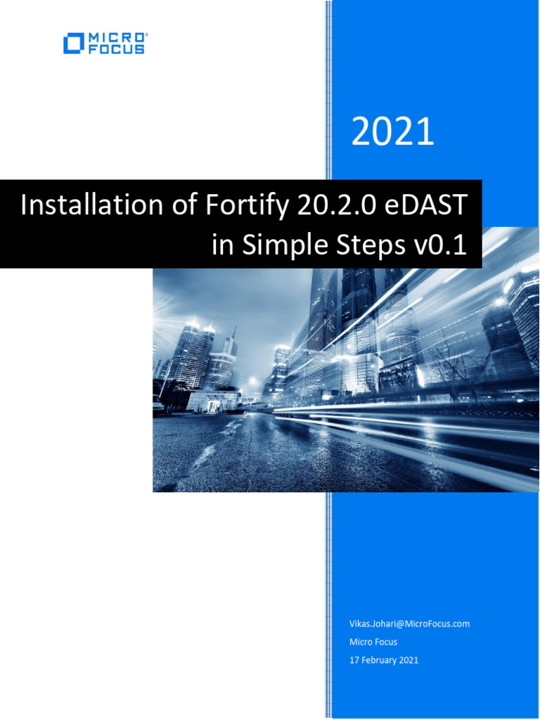 Installation of Fortify 20.2.0 eDAST in Easy Steps | PDF | Login | Databases