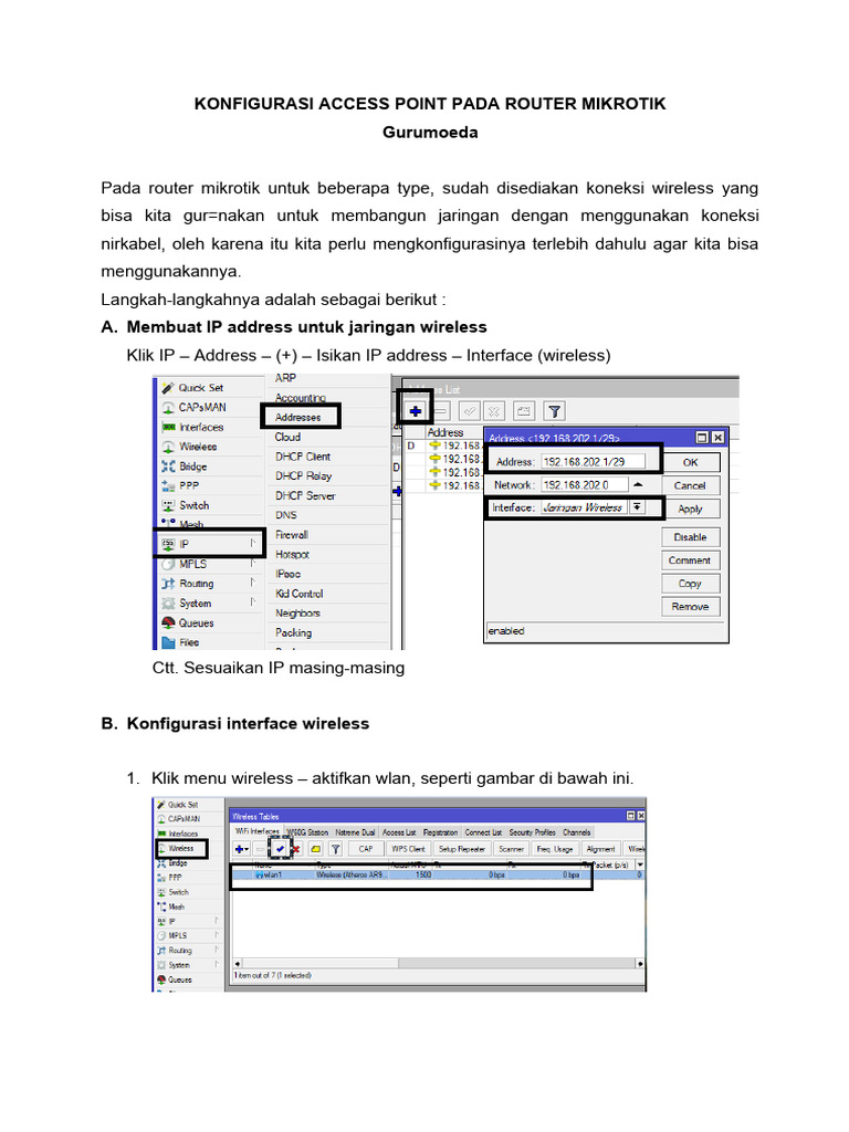 Konfigurasi AP & Manajemen Bandwidth Mikrotik | PDF