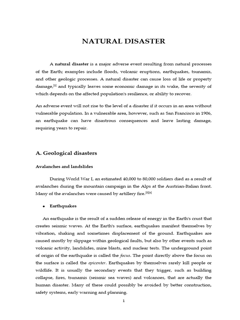 Natural Disaster | PDF | Natural Disasters | Earthquakes