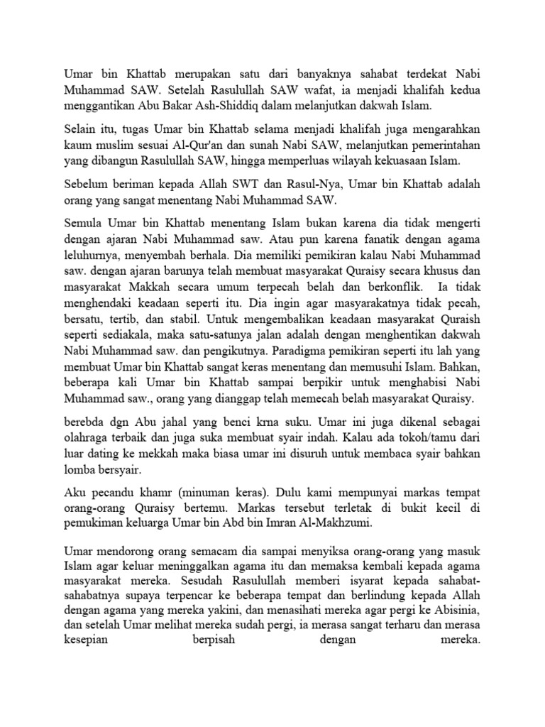 Kisah Umar | PDF | Sejarah | Puisi