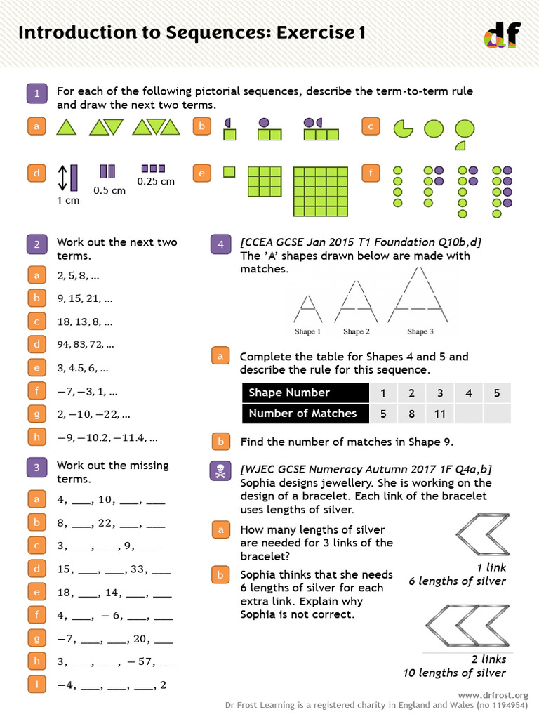 600 - Introduction To Sequences - Exercise 1 | PDF | Qualifications