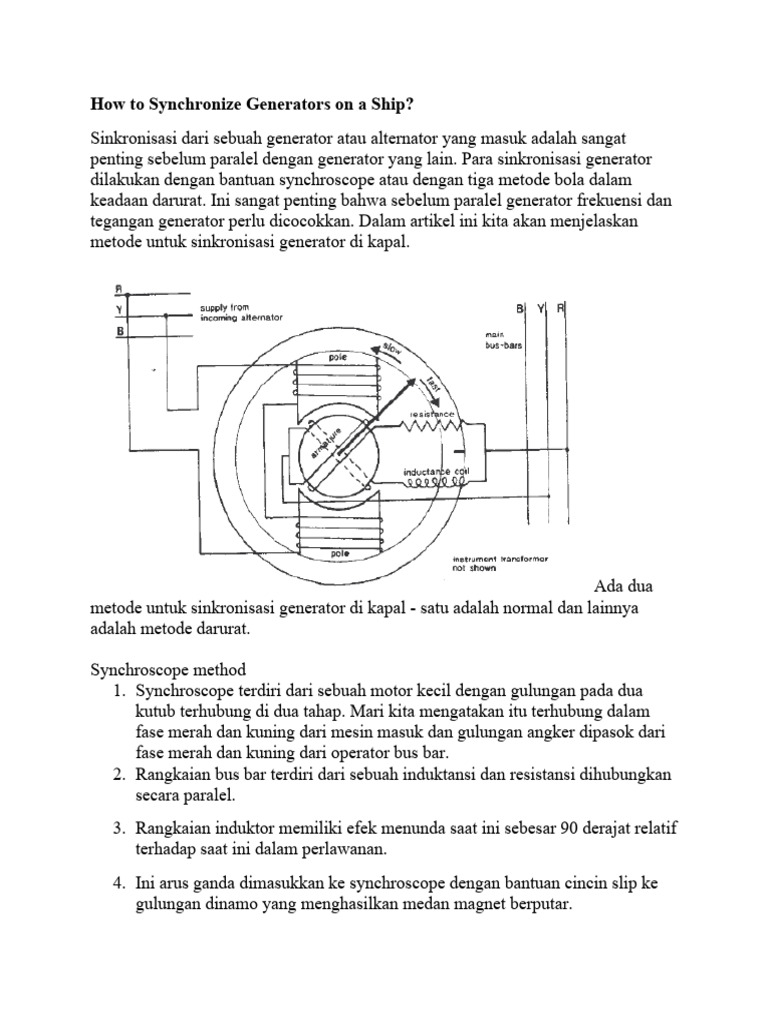 How To Synchronize Generators On A Ship | PDF | Sains & Matematika