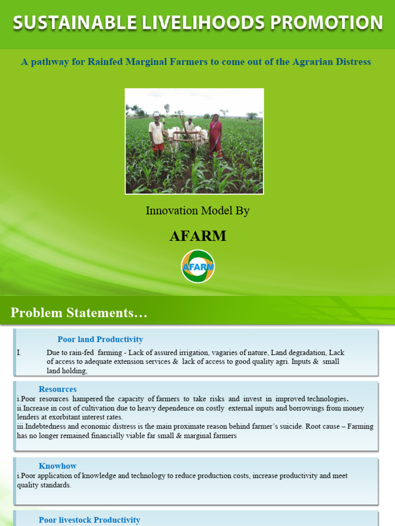 AFARM - Sustainable Livelihood Model | PDF | Poverty | Poverty ...