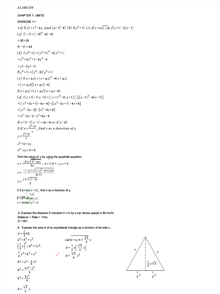PDF Differential and Integral Calculus by Feliciano | PDF | Derivative | Elementary Mathematics