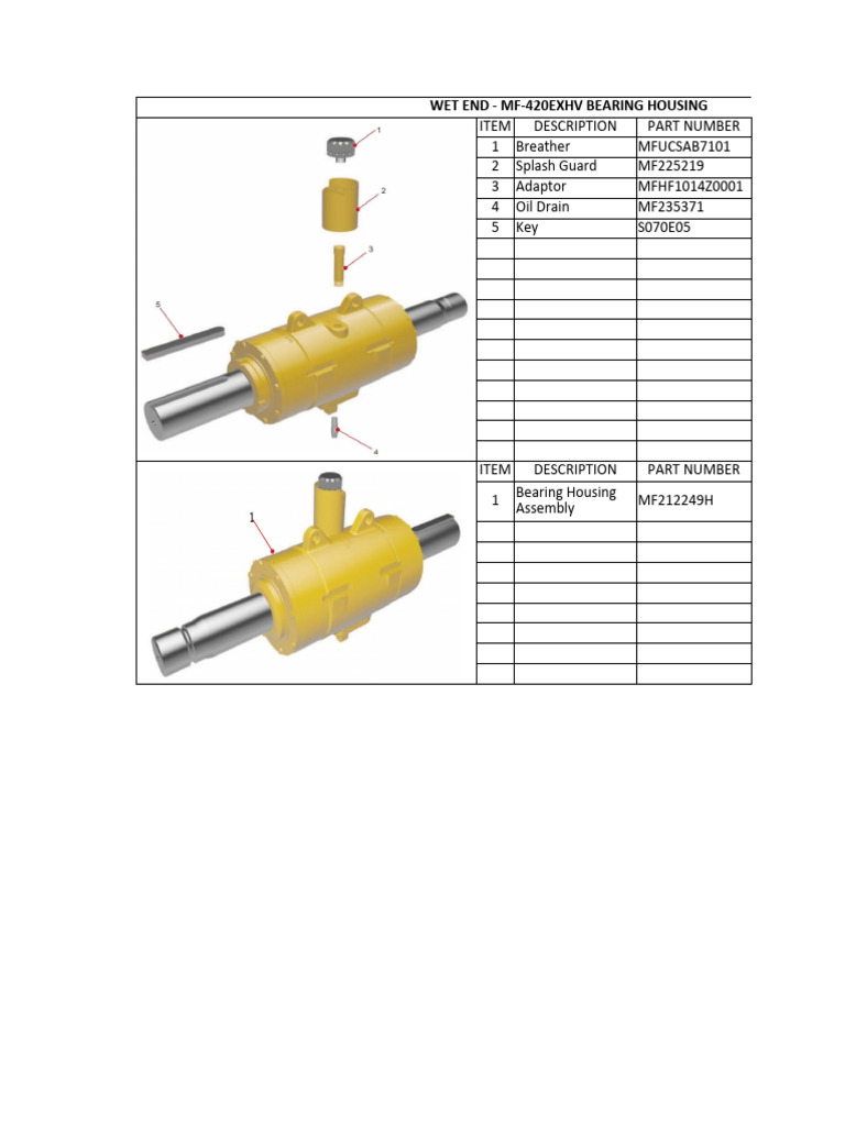 Mf-420exhv Bearing Housing | PDF