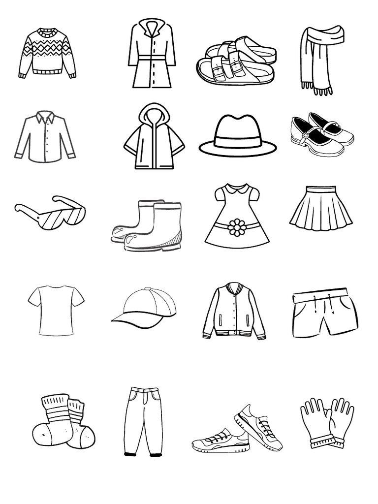 Black and White Clothes Worksheet | PDF