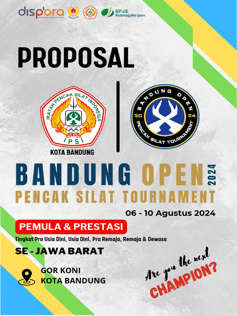 Proposal Bandung Open Pencak Silat Tournament | PDF