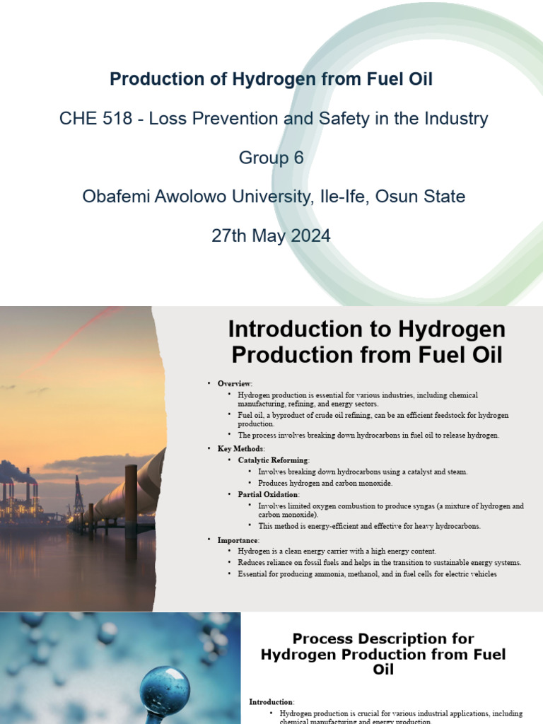 Group 6 Hydrogen Slide | PDF | Hydrogen | Catalysis