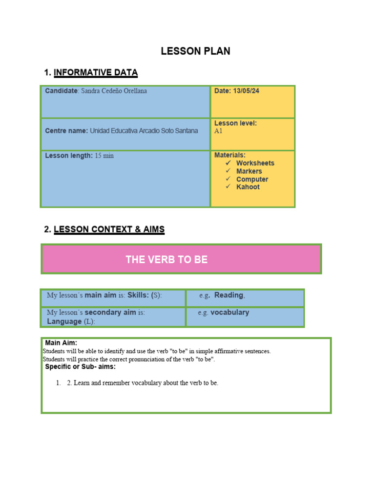 Lesson Plan #6 Semana 6 | PDF | Lesson Plan | Linguistics