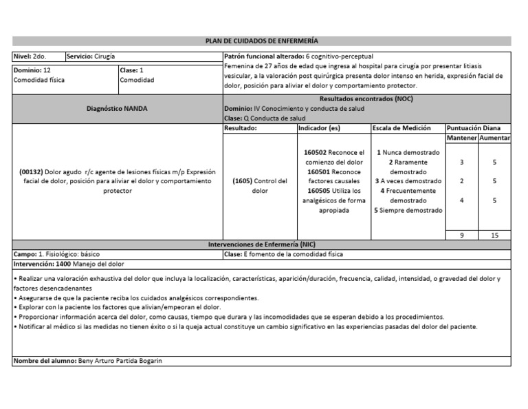 Ejemplo PAE-Dolor Agudo | PDF | Dolor | Comportamiento