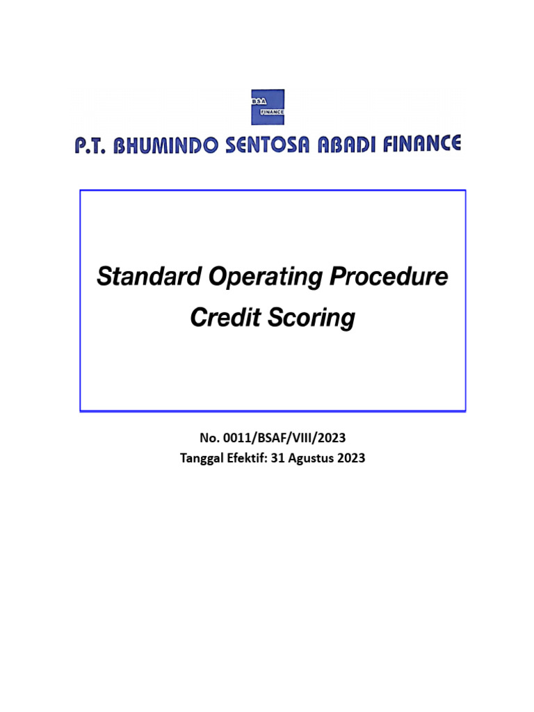SOP Credit Scoring - BSAF | PDF