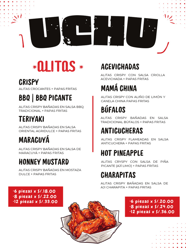 Carta UCHU - Restobar | PDF | Salsa | Cocina latinoamericana