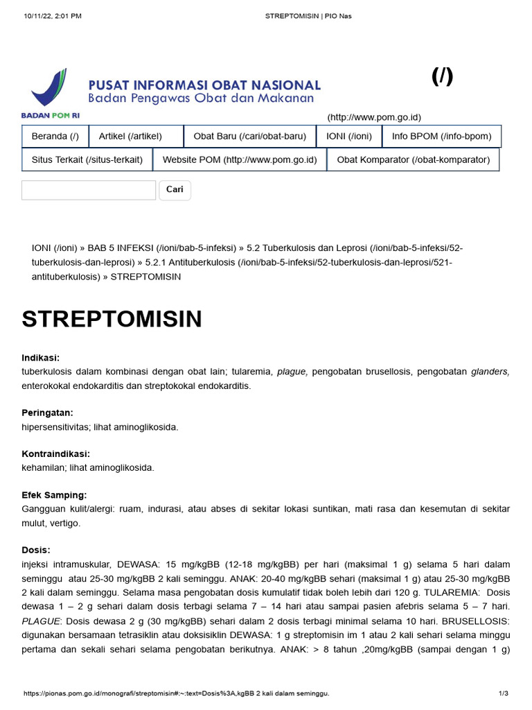 STREPTOMISIN - PIO Nas | PDF | Kesehatan Holistik