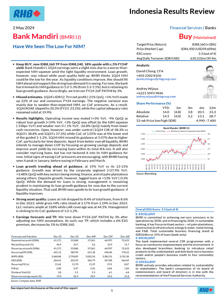 BMRI Have We Seen The Low For NIM | PDF | Banks | Market Liquidity