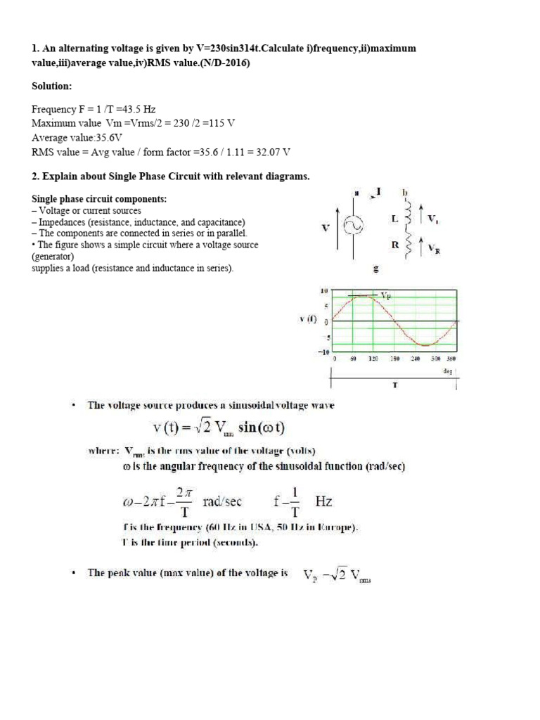 Assignment 2 | PDF | Electrical Wiring | Root Mean Square