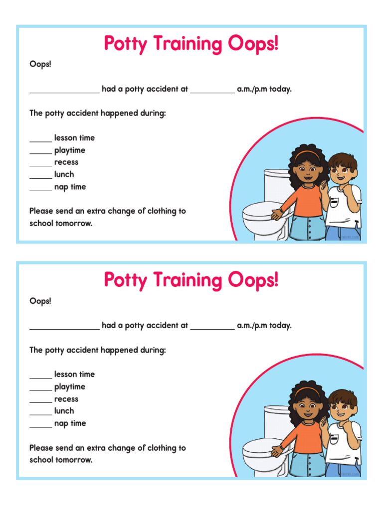 Potty Training Accident Notification | PDF