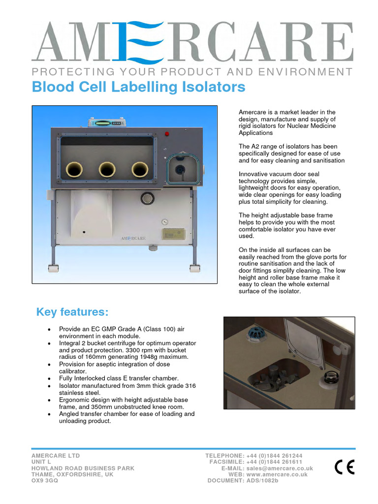Blood Cell Labelling Datasheet ADS1082b | PDF | Centrifuge | Acceleration