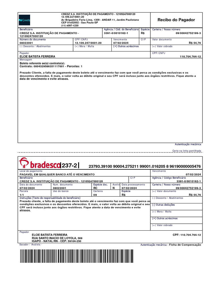 Boleto | PDF | Brasil | Dinheiro