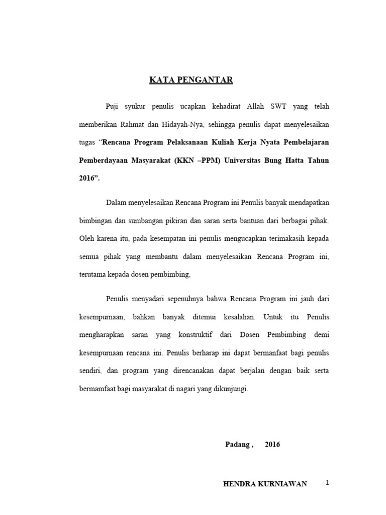 Proposal Kerja KKN | PDF