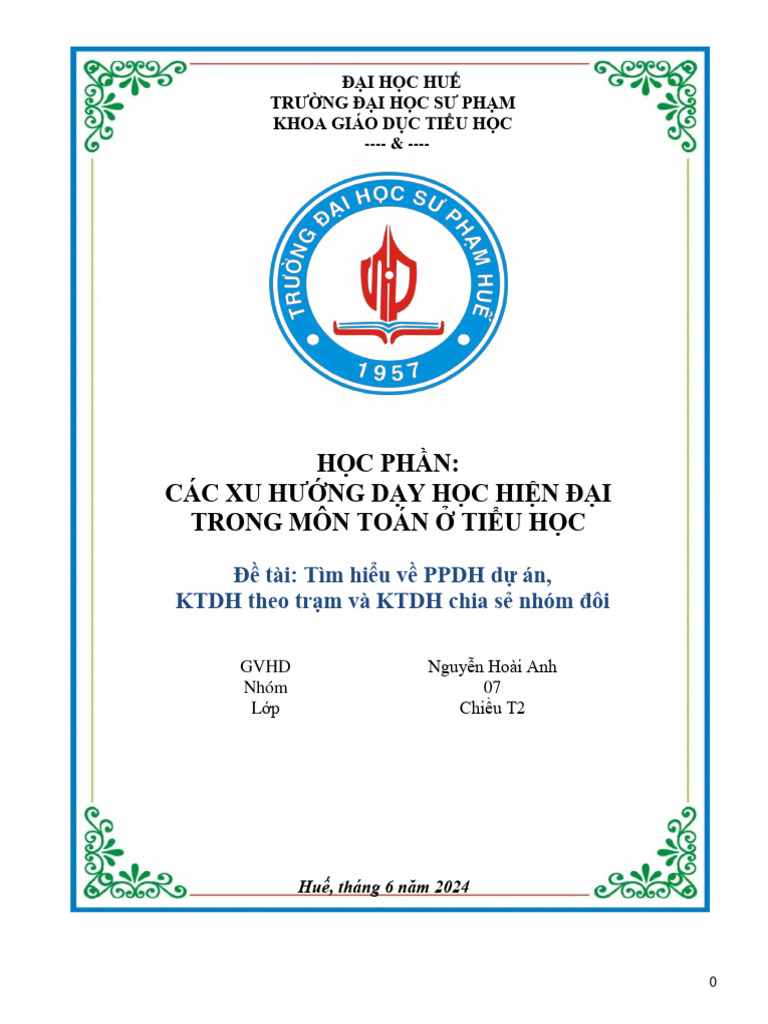 PPDH THEO DỰ ÁN VÀ 2 KTDH nhóm 07 | PDF
