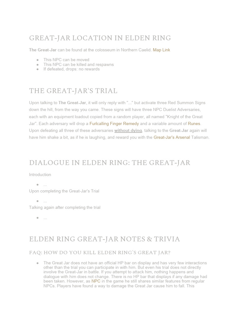 Great-Jar Location in Elden Ring | PDF
