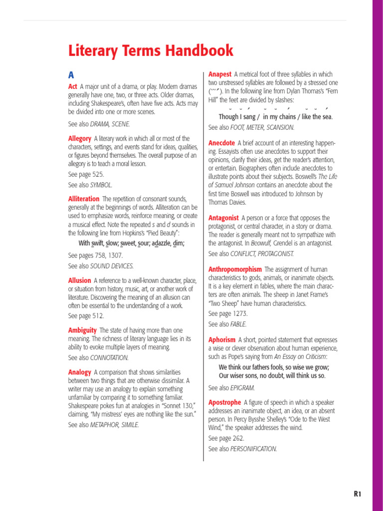 Handbook of Literary Terms | PDF | Poetry | Metre (Poetry)