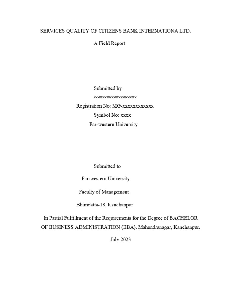 Sample Report Pdf Banks Deposit Account